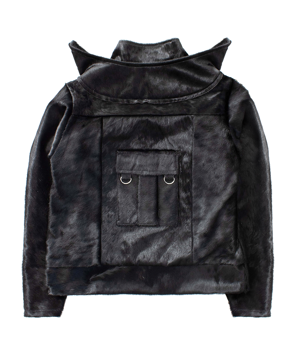 GATE pony hair horned jacket – ranger